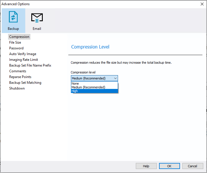 File and Folder Backup Options